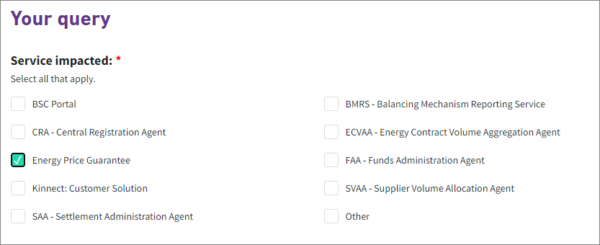 Energy Price Guarantee scheme administration - Elexon BSC